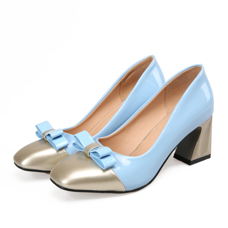 Women Bowtie High Heels Chunky Pumps Sqzea on Luulla